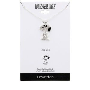 Peanuts | Jewelry | Peanuts Fine Silver Plated Crystal Snoopy Necklace ...